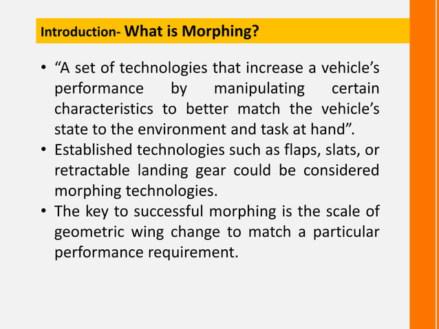 Morphing of aircraft wings | PPTX