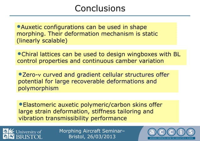 Morphing Aircraft Workshop 26/03/13 - Presentation on Auxetics | PDF ...