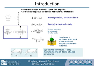 Morphing Aircraft Workshop 26/03/13 - Presentation on Auxetics | PDF ...
