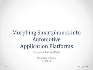 Morphing smart phones into automotive | PPTX