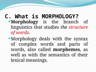 Comprehensive Overview of Morphology: Structure and Word Formation | PPTX