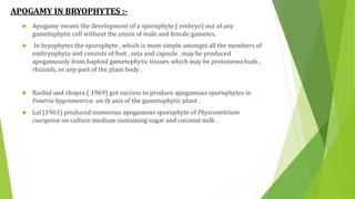 Morphogenesis in bryophytes | PPTX