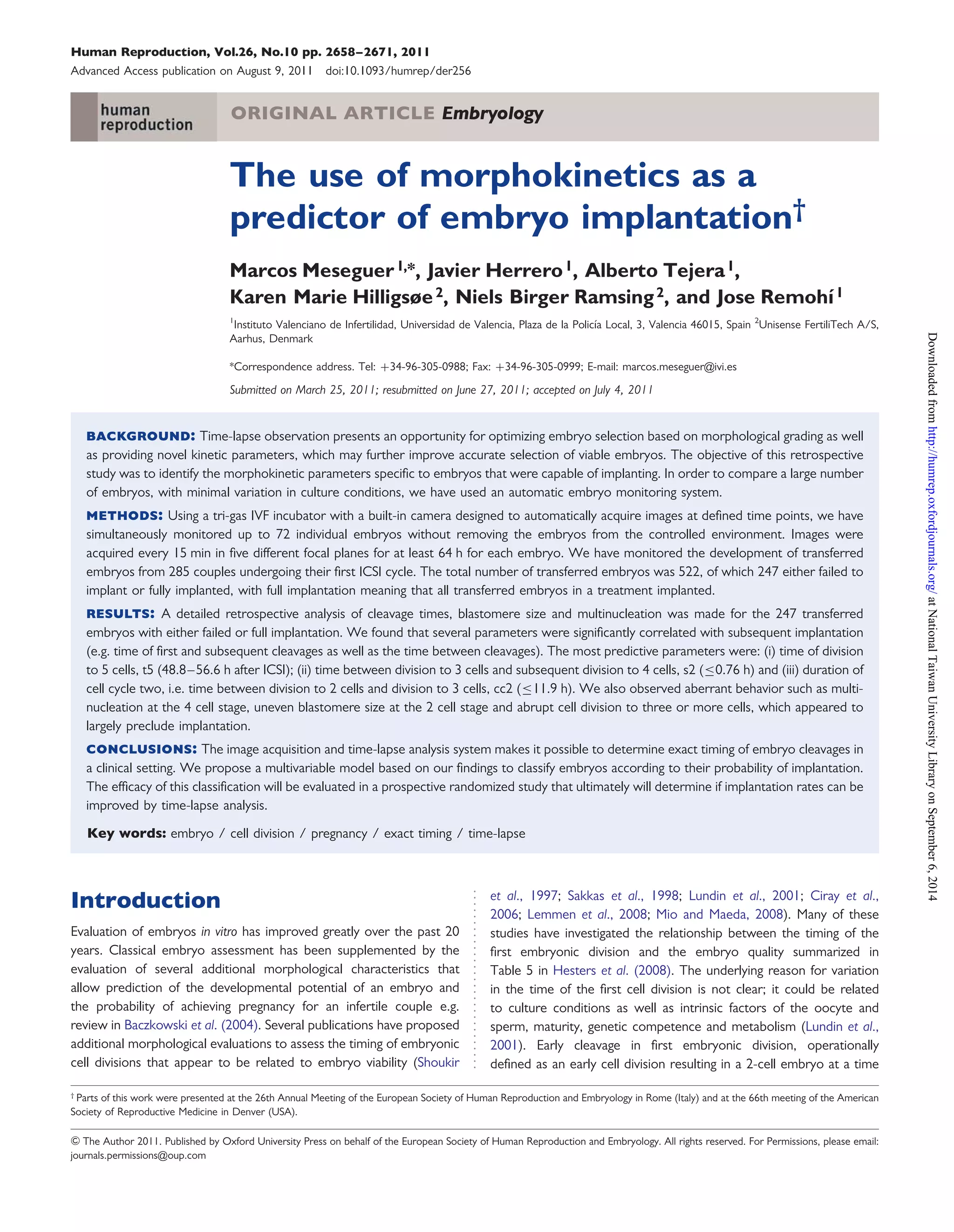 Morphokinetics | PDF