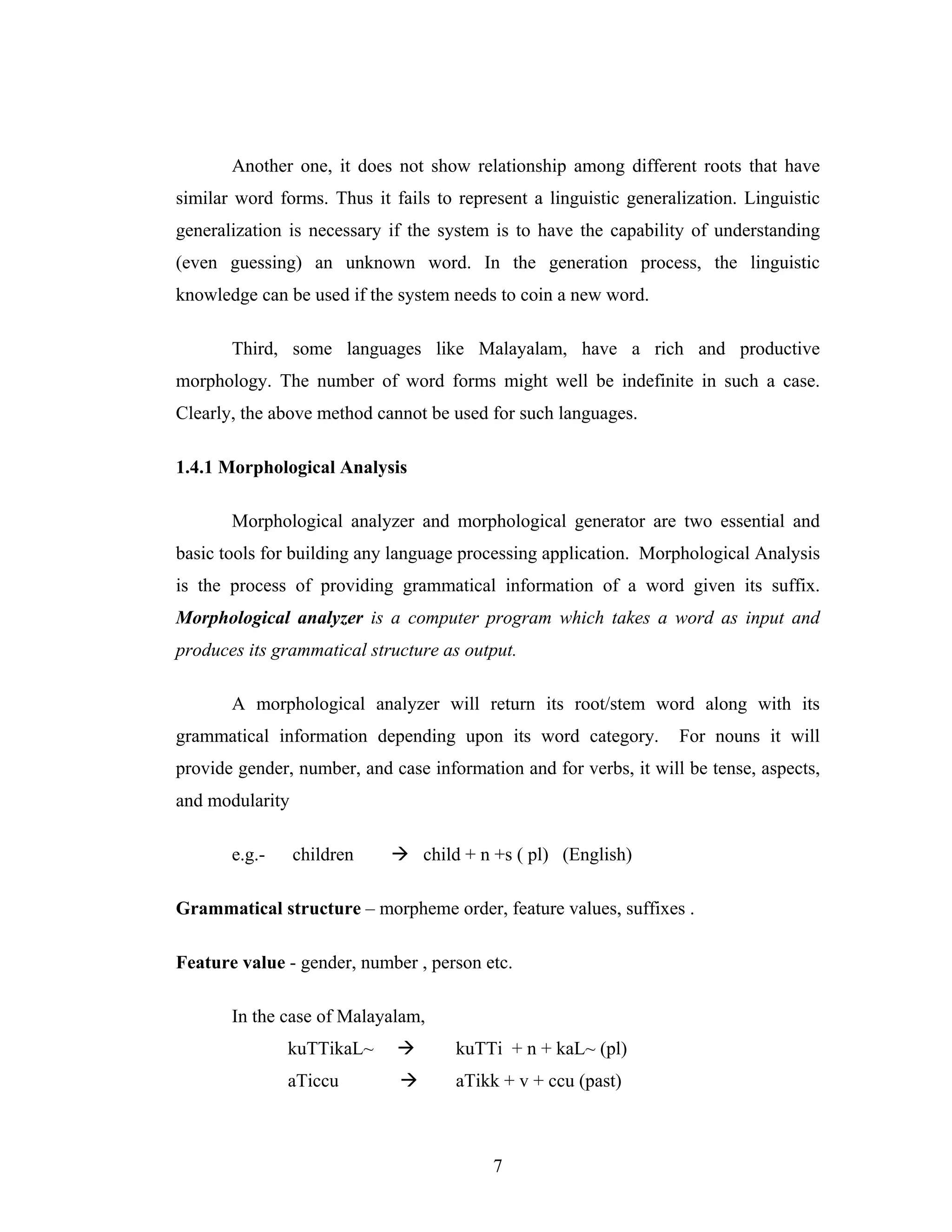 Morphological analyzer for malalyalam verbs | PDF