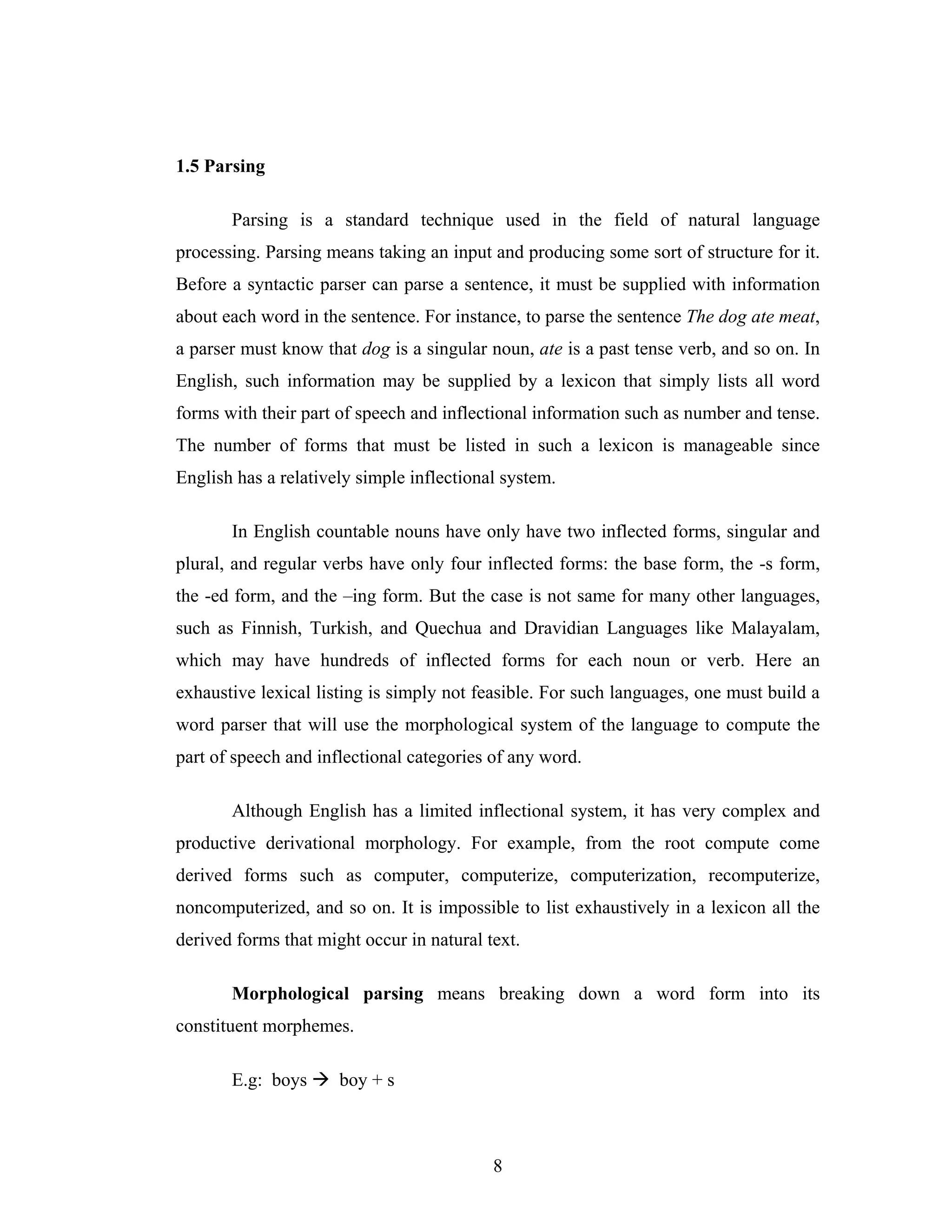 Morphological analyzer for malalyalam verbs | PDF