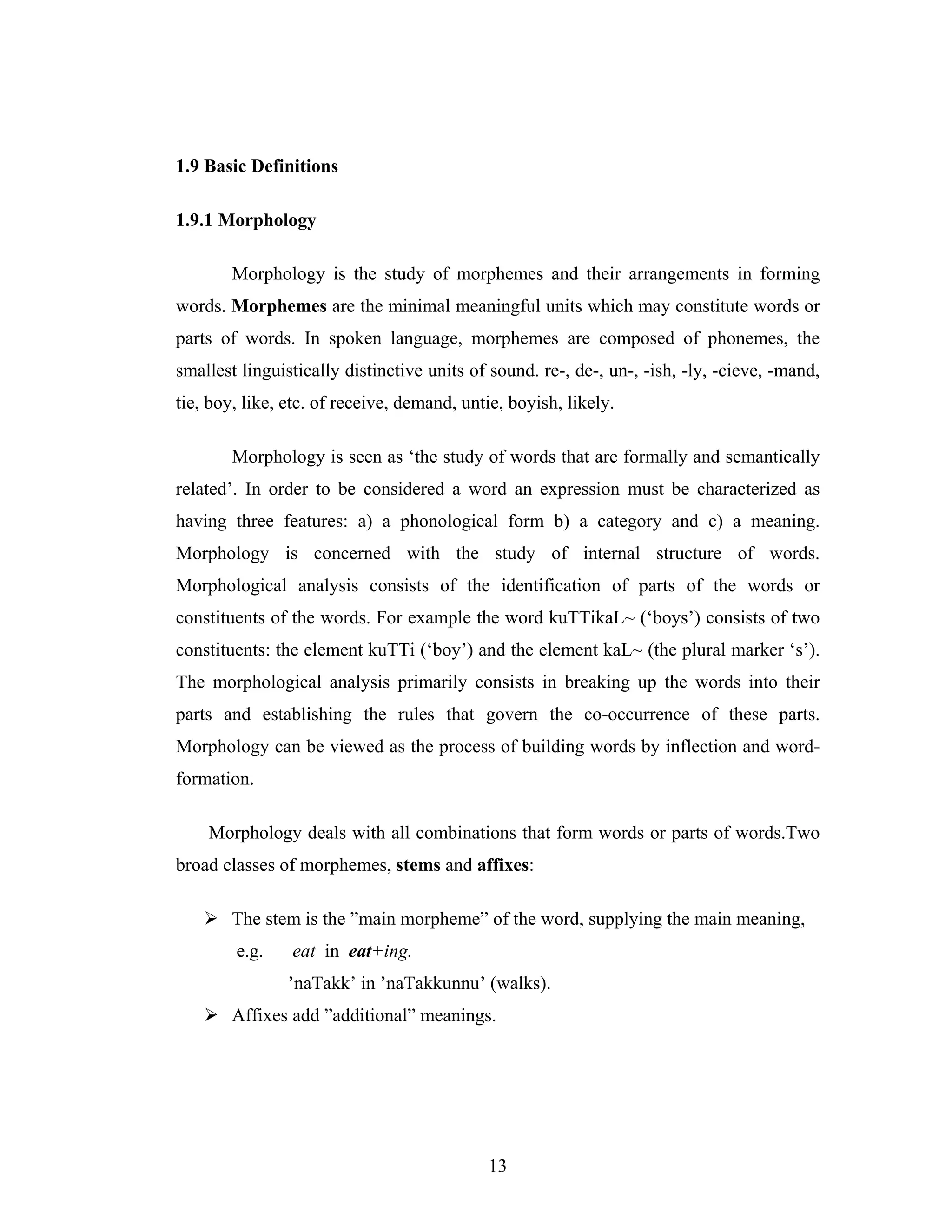 Morphological analyzer for malalyalam verbs | PDF
