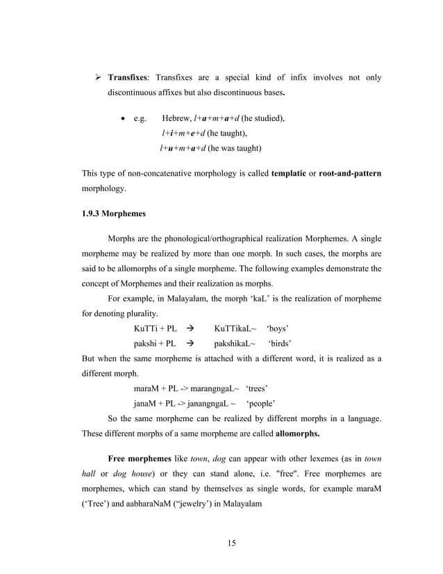 Morphological analyzer for malalyalam verbs | PDF