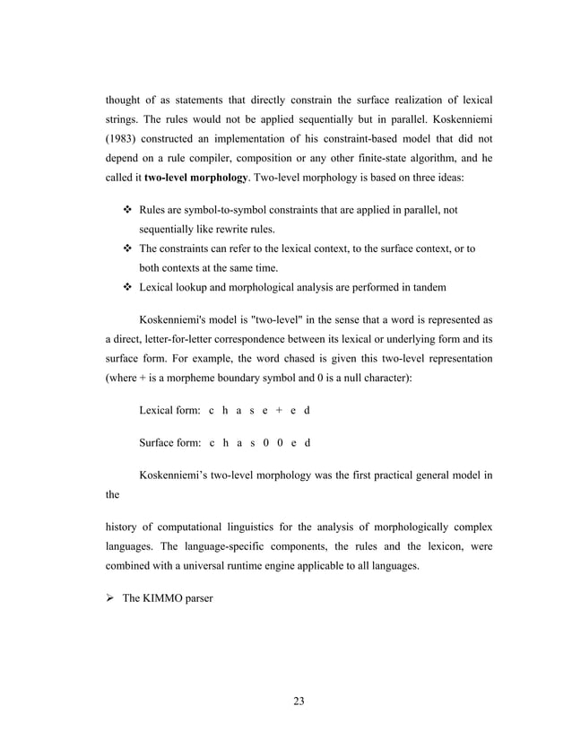 Morphological analyzer for malalyalam verbs | PDF