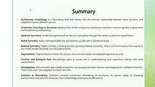 Morphological concepts in evolution involve the study of the physical ...