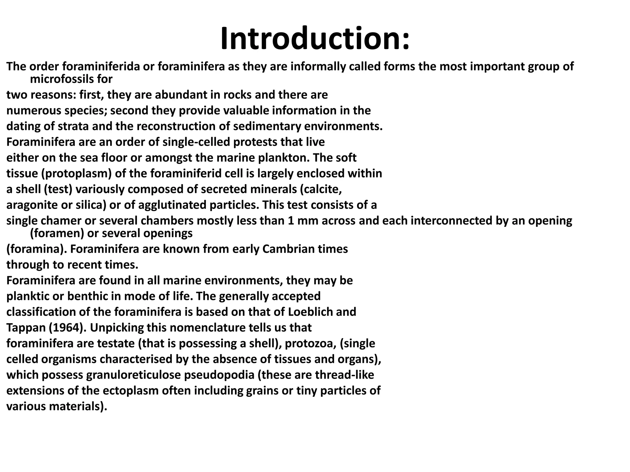 Morphological feature of foraminifera | PPTX