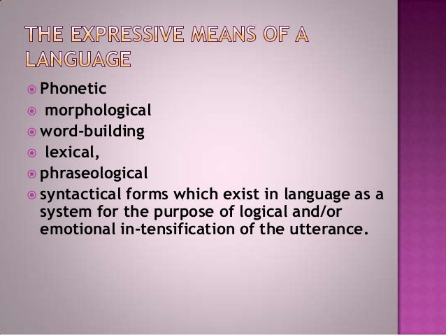 Morphological means