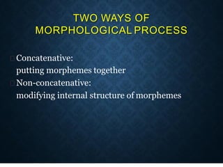 MORPHOLOGICAL PROCESS | PDF