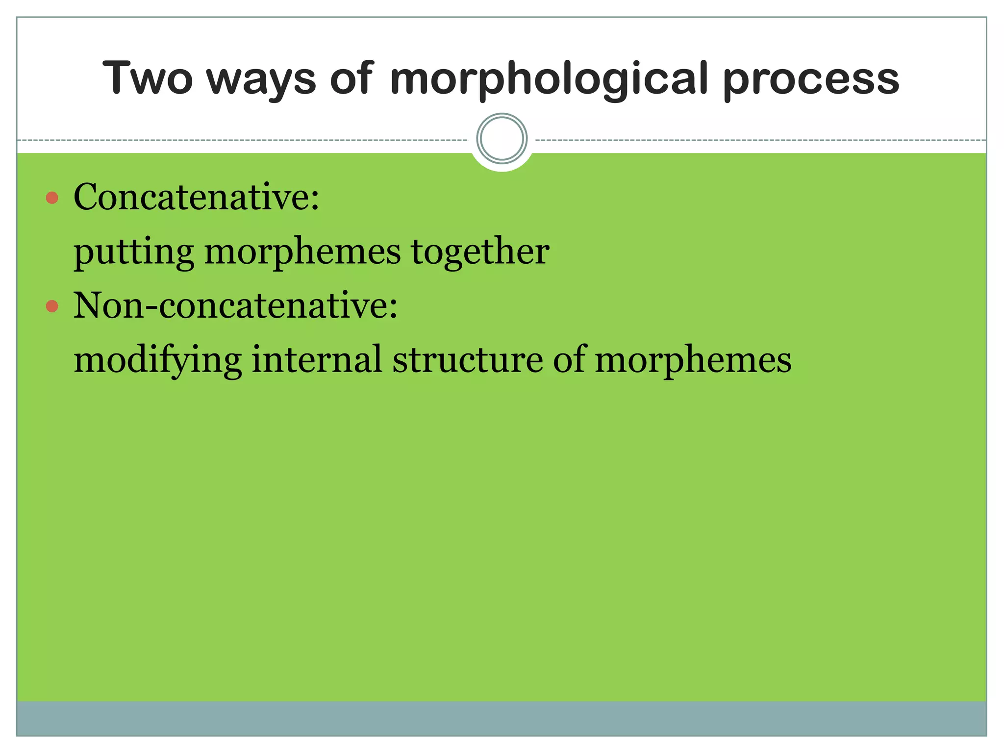 Morphological process | PPT