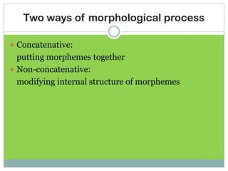 Morphological process | PPT