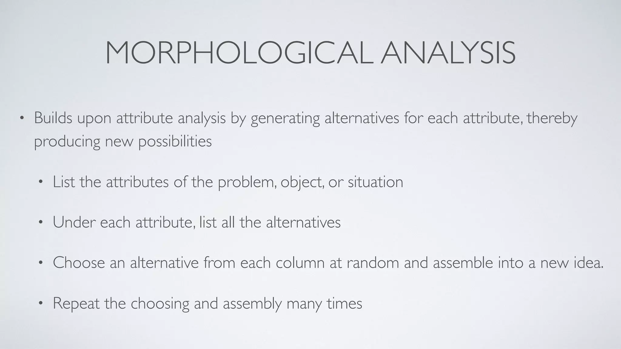 Morphological tree / Design Method | PDF