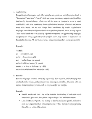 Morphological typology(group2) | PDF