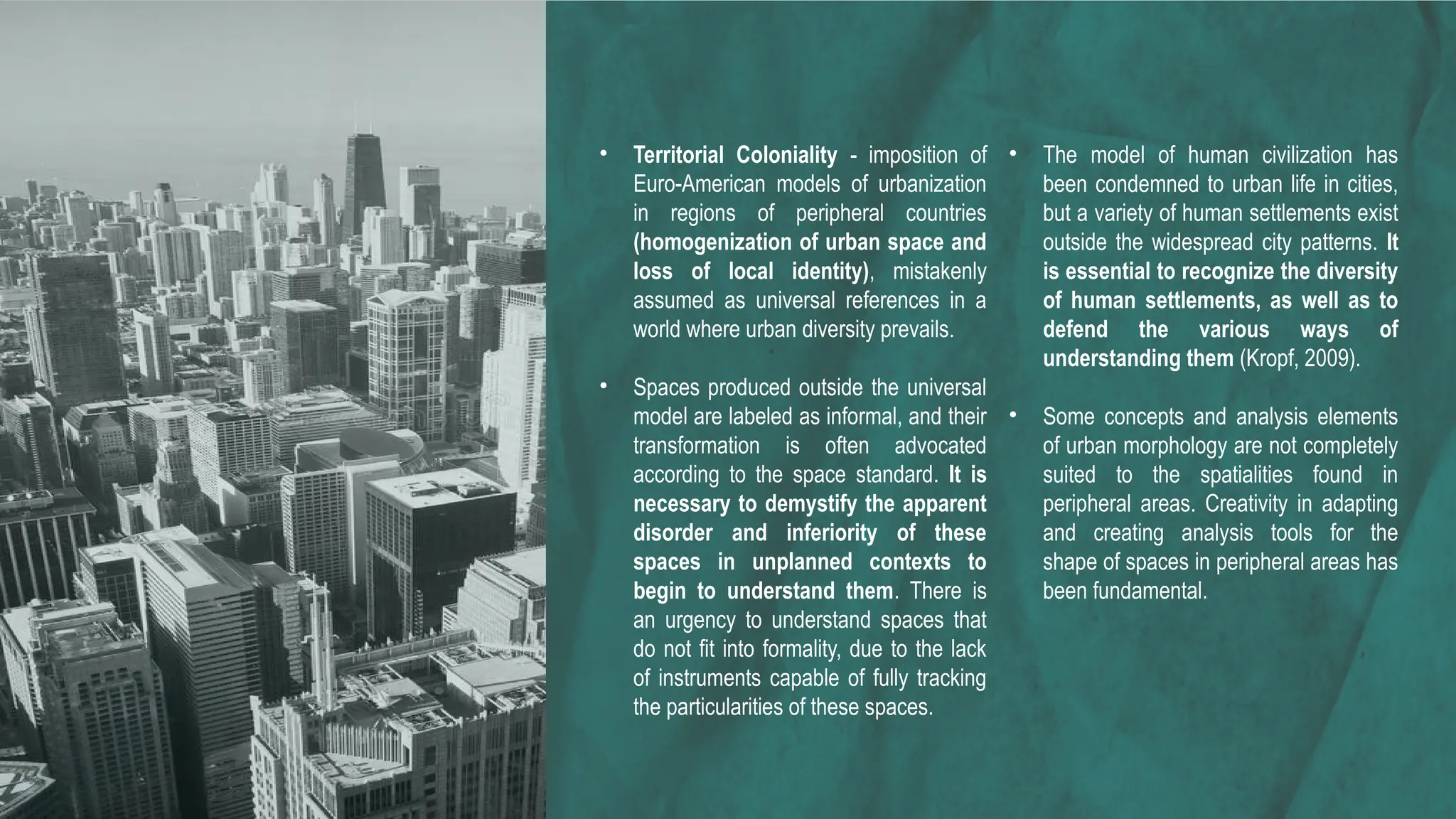 Morphological understanding of human settlements in peripheral contexts ...
