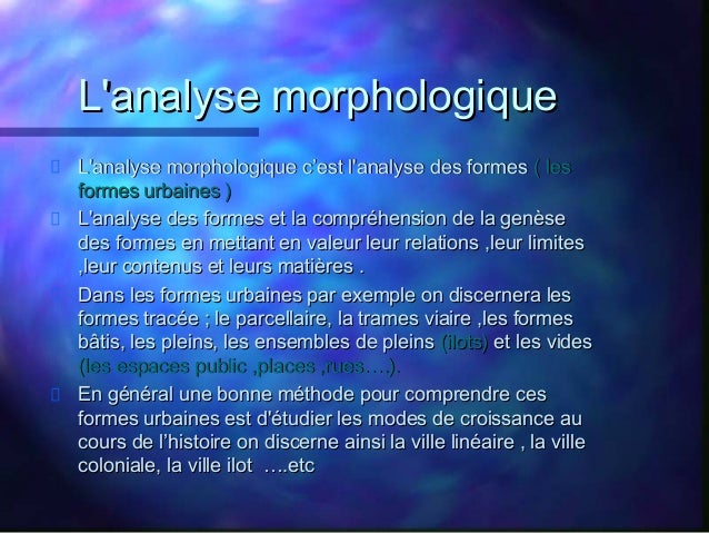 Morphologie Definition