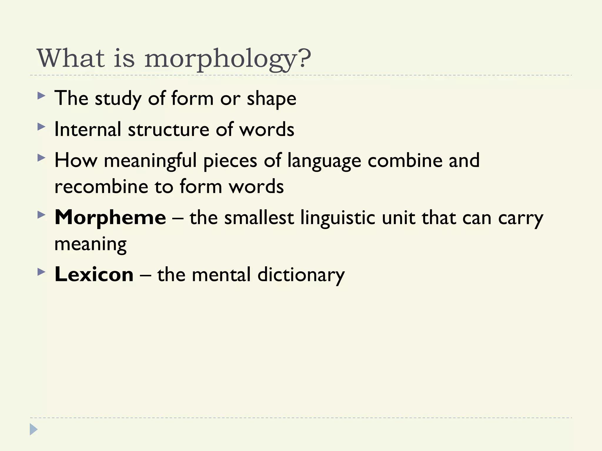 An Introduction to Morphology | PPT