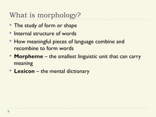 An Introduction to Morphology | PPT