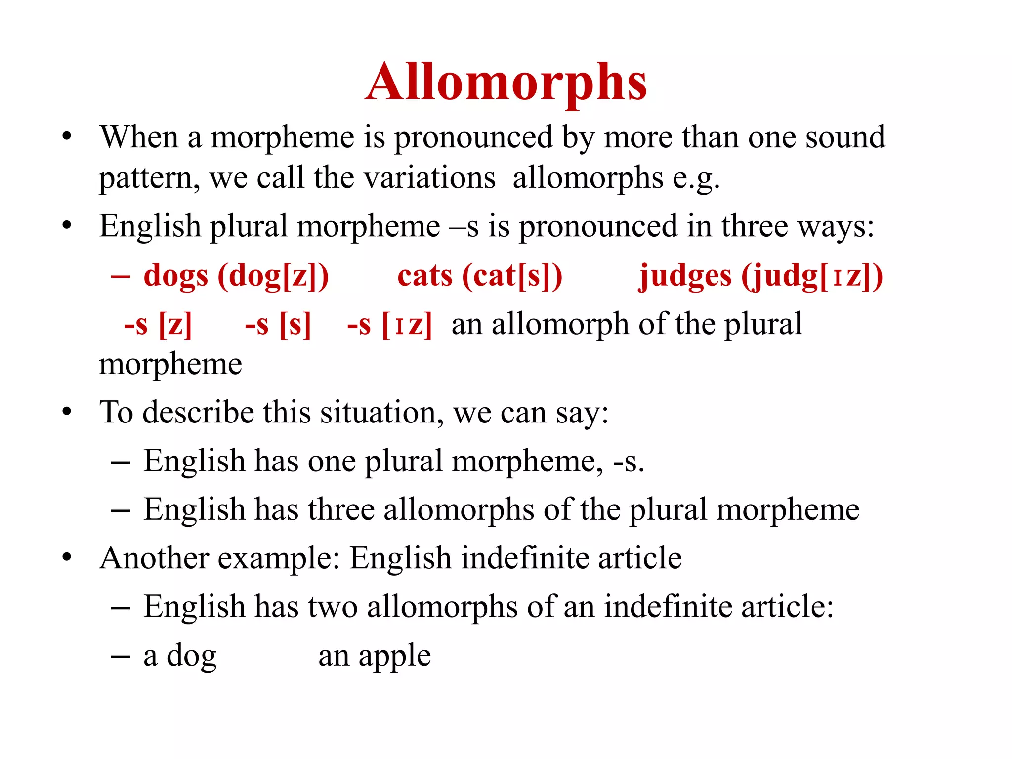 A Brief Introduction of Morphology | PPTX
