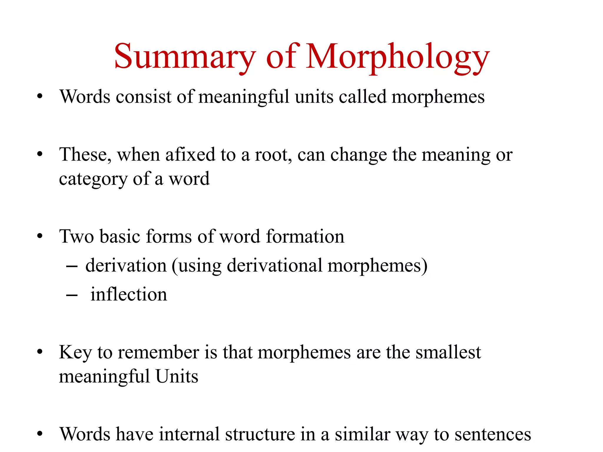 A Brief Introduction of Morphology | PPTX