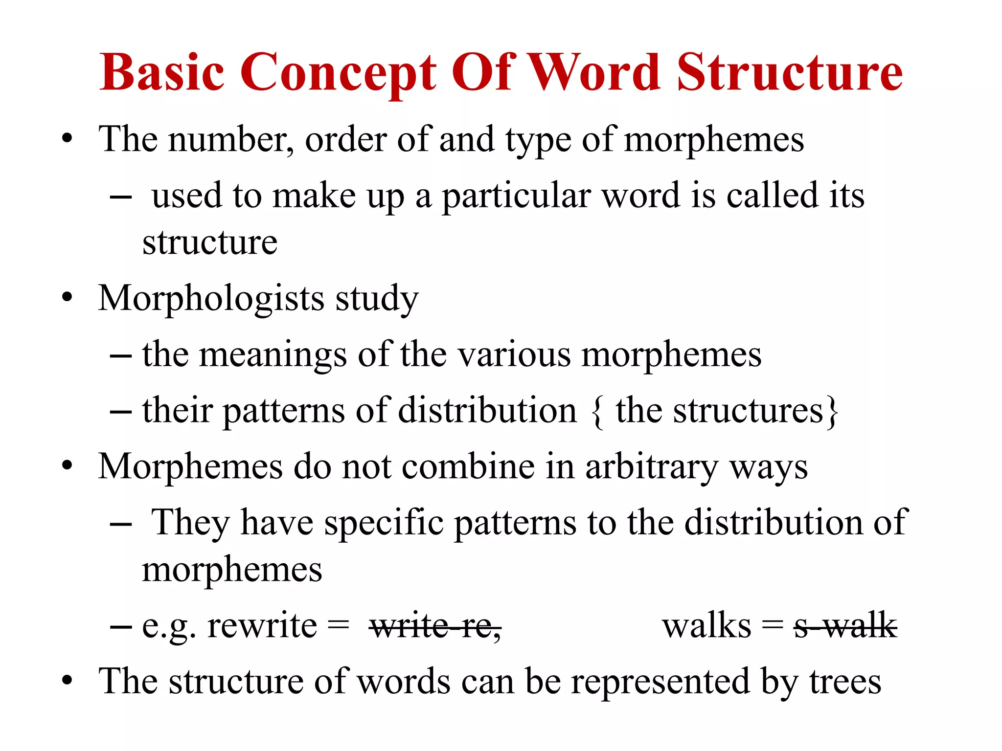 A Brief Introduction of Morphology | PPTX