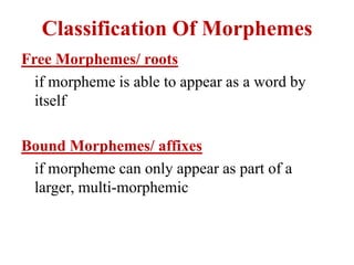 A Brief Introduction of Morphology | PPTX
