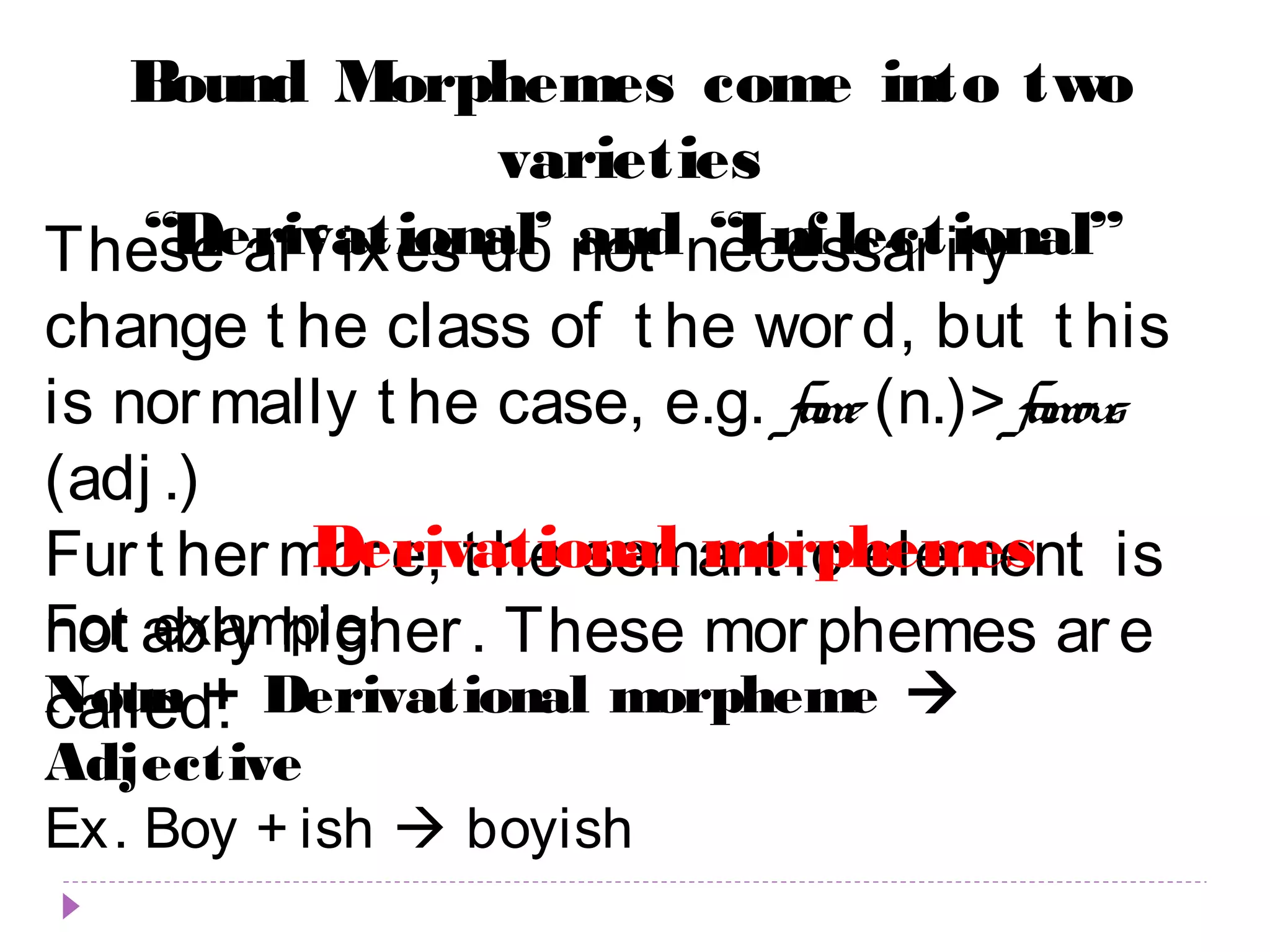 Morphology: A WORDS AND ITS APARTS | PPT