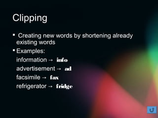 Word-formation (English Morphology) | PPT