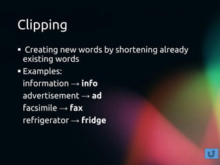 Word-formation (English Morphology) | PDF