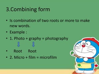 Kinds of Morpheme : “Root, Affix, and Combining Form” in Morphology | PPTX