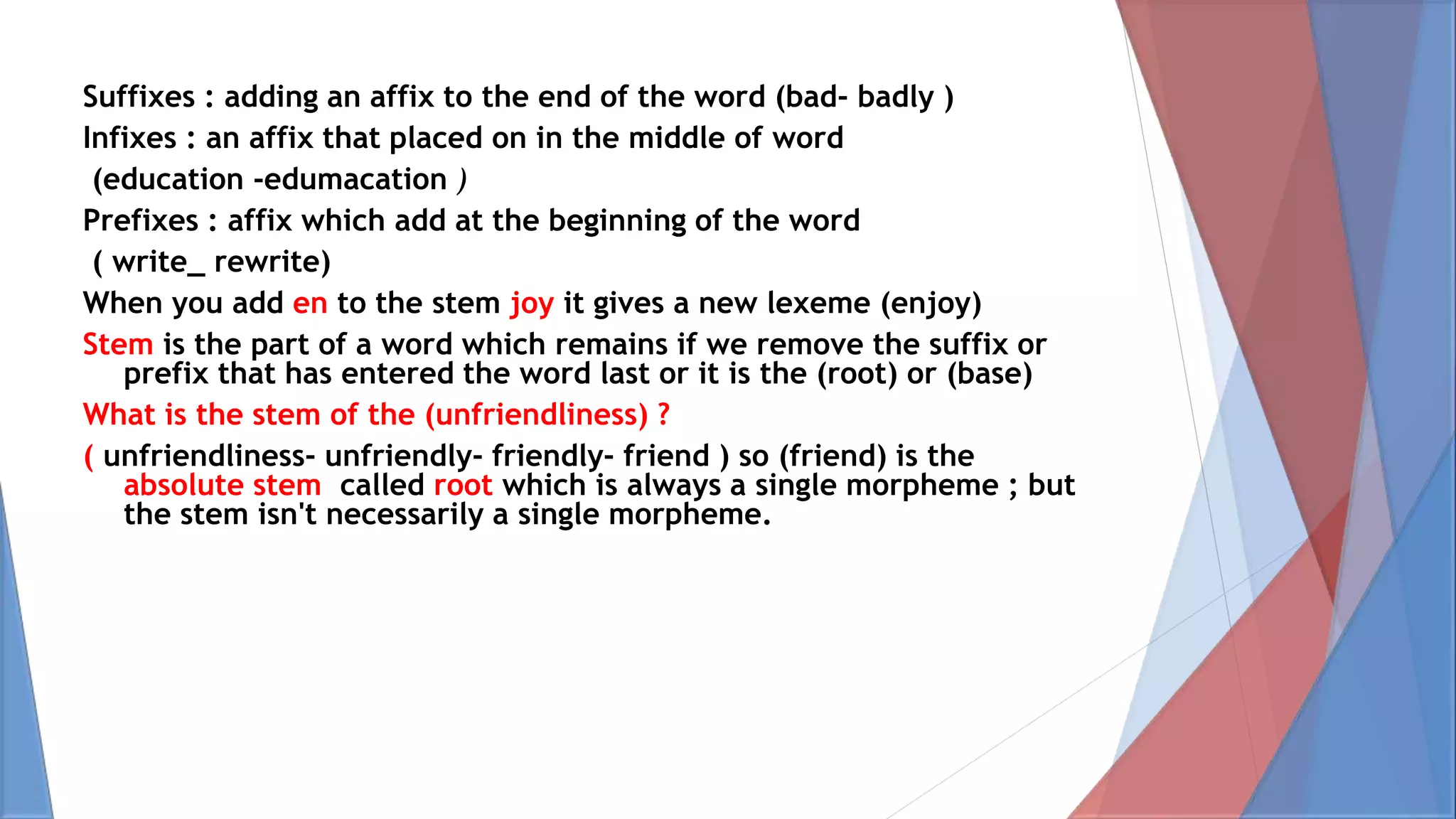 Morphology, the Study of the Morphemes and Word. | PPTX
