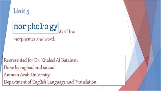 Morphology, the Study of the Morphemes and Word. | PPTX