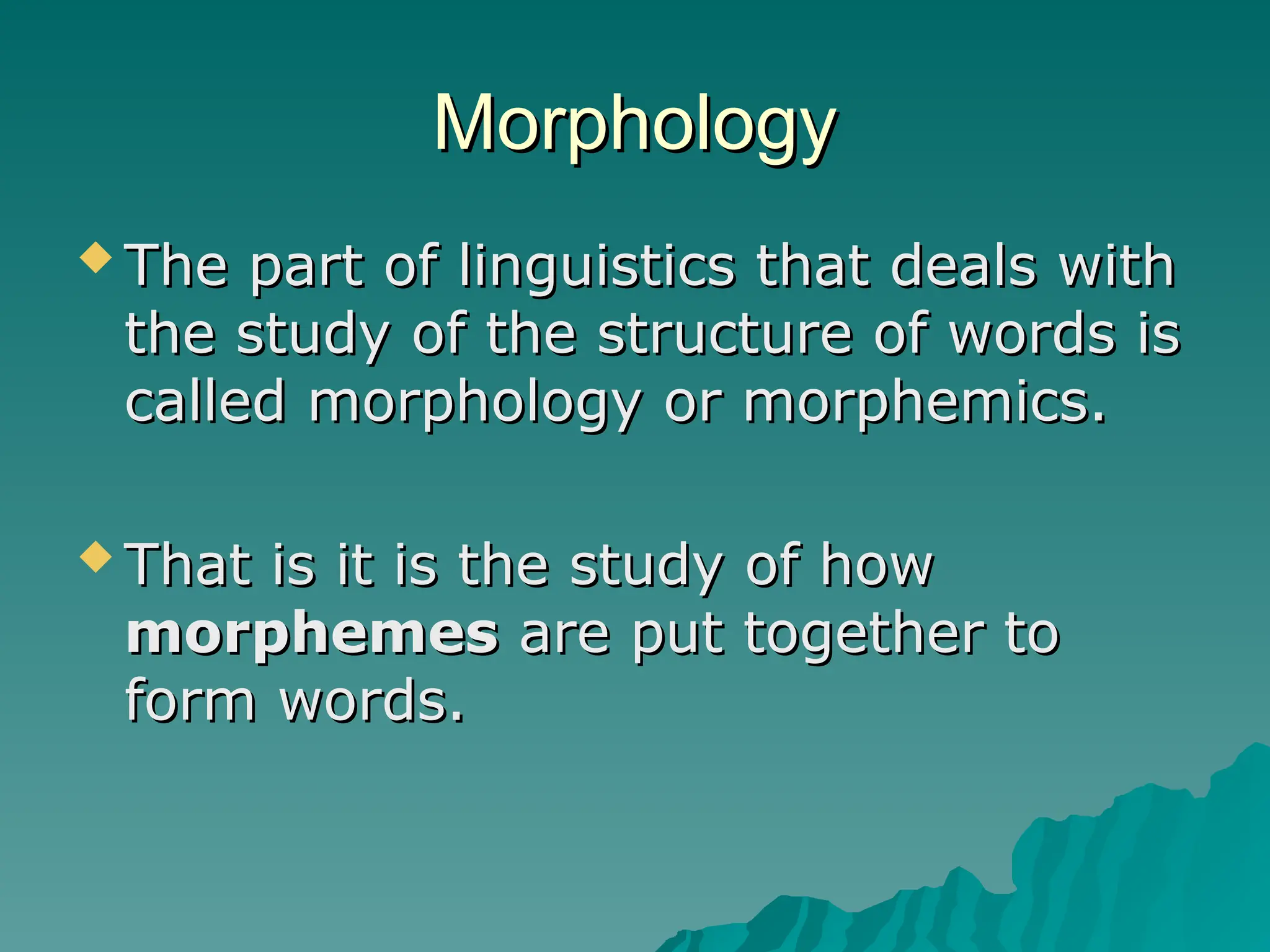 Introduction to Morphology and the Classification of Morphemes | PPT