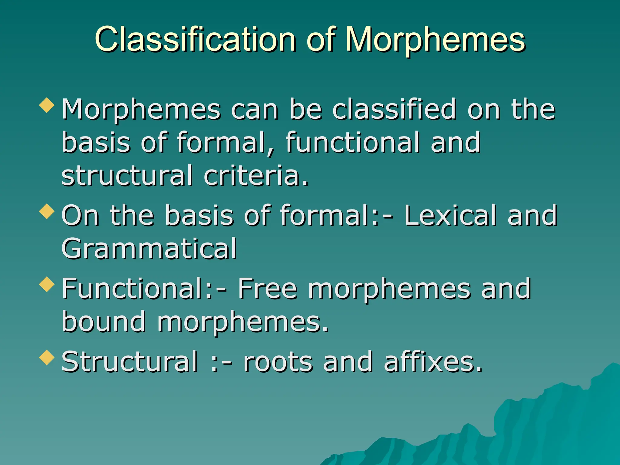 Introduction to Morphology and the Classification of Morphemes | PPT