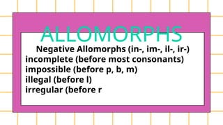 morphology and its definition and its importance | PPTX