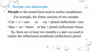 Morphology ch 2, group 1 | PPTX