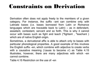 Morphology derivation | PPT