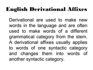 Morphology derivation | PPT