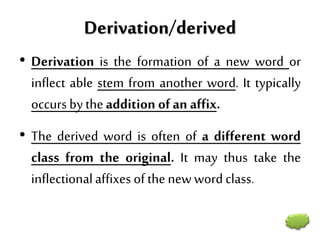 Morphology derivation | PPT
