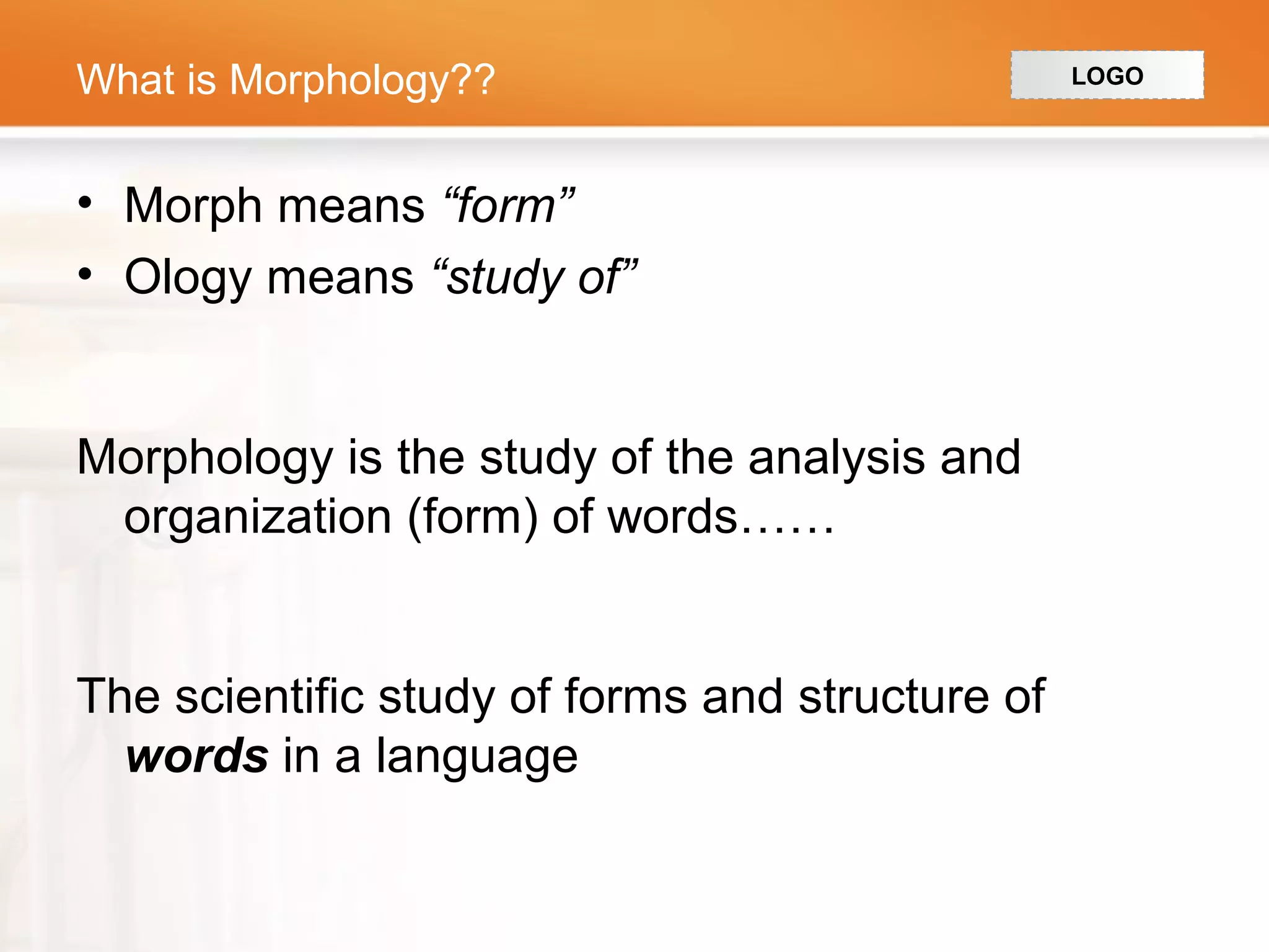 Morphology syntax | PPT