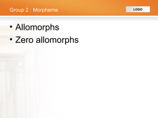 Morphology syntax | PPT