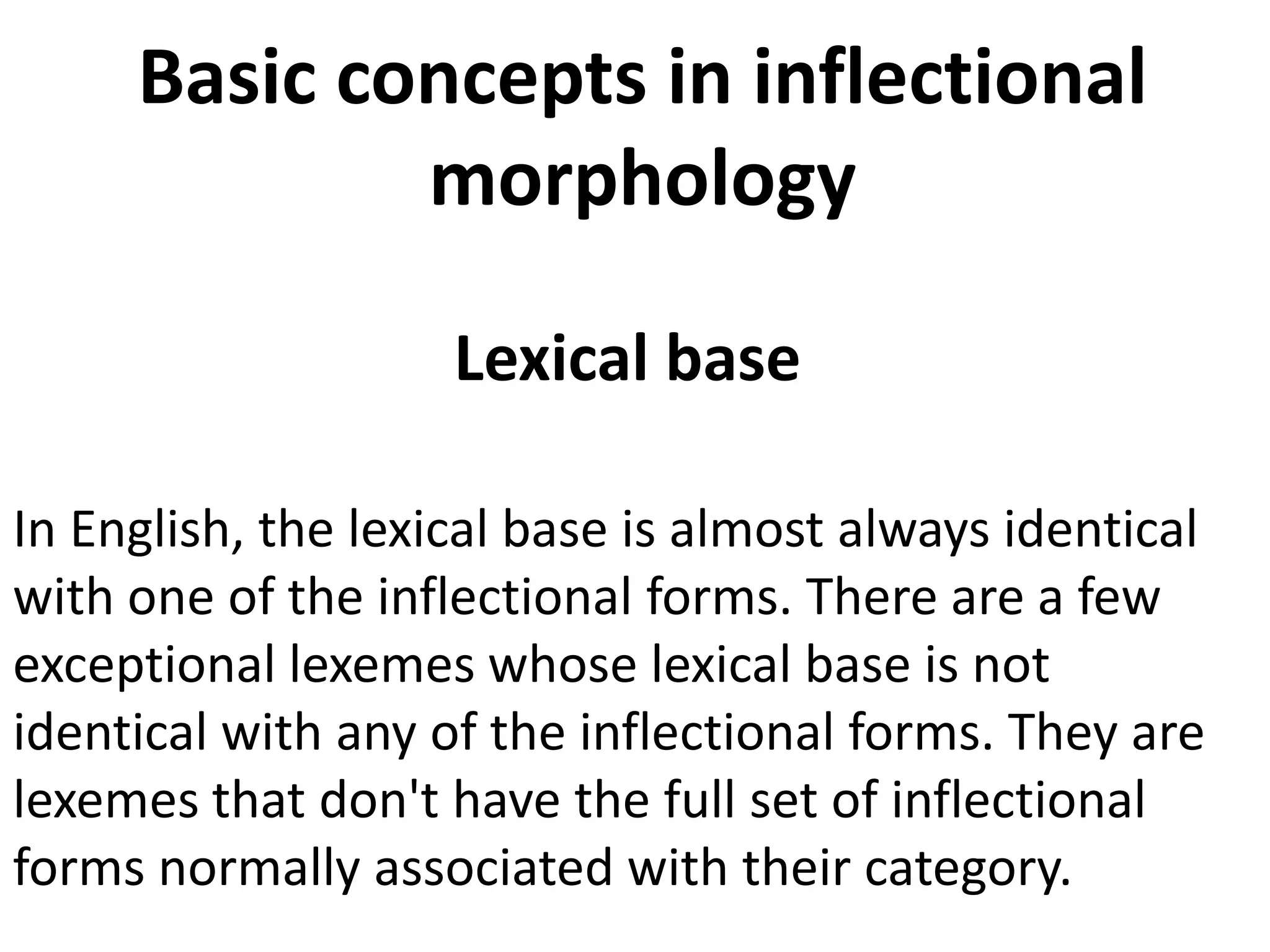 Morphology. words and lexemes | PPTX