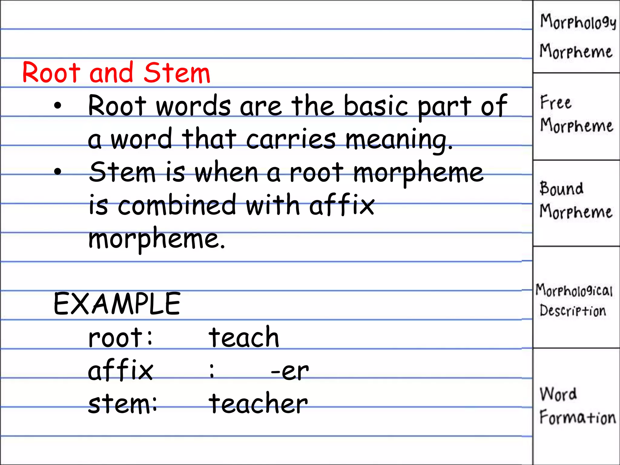 Morphology (Linguistics) | PPTX | Geology | Science