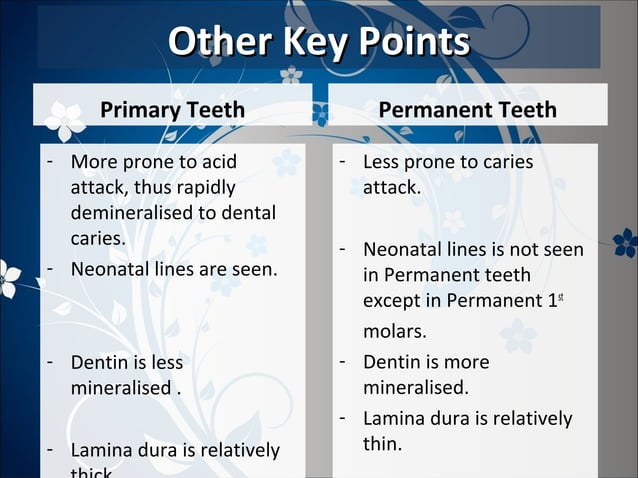 Difference between primary and permanent teeth | PPT