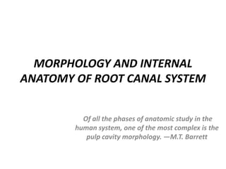 Morphology and internal anatomy of root canal system | PPTX