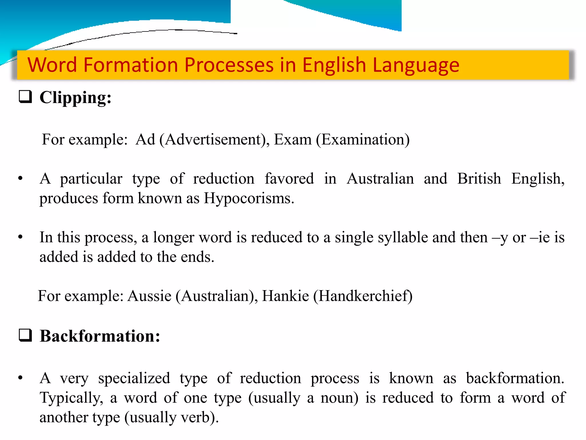 Morphology and word formation processes | PPTX
