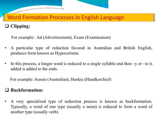 Morphology and word formation processes | PPTX