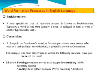 Morphology and word formation processes | PPTX